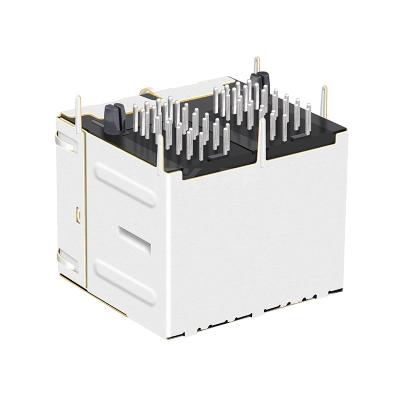 Cina LPJG27561AGNL 2x2 Port Jacks RJ45 Connector 1000 Base-T Con Magneticità Integrata Giallo/Verde LED in vendita