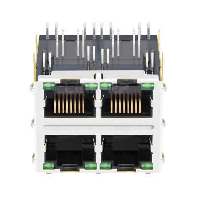 Cina Impulso JC0-0351NL Compatibile LINK-PP LPJG27747AFNL 10/100/1000 Base-T RJ45 2x2 Jack magnetici LED verde/giallo in vendita