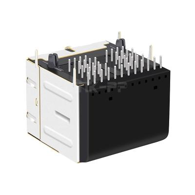 Cina Pulse J20-0013 Compatibile LINK-PP LPJ27312A43NL 10/100 Base-T 8p8c Verde e Giallo/Verde e Giallo LED 2x2 Port RJ45 Network Connector in vendita
