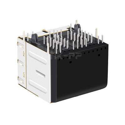 Cina Impulso JXC0-0351NL Compatibile LINK-PP LPJG27747A4NL 100/1000 Base-T Green&Yellow/Green&Yellow Led 2x2 Port Stacked RJ45 Connectors in vendita