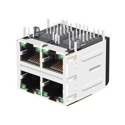 Cina LPJG27747AFNL 10/100/1000 Base-T LED verde/giallo 2x2 Port Cat6 RJ45 Jack modulare in vendita
