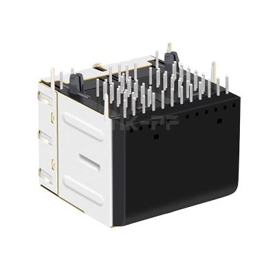 Cina LPJG27747AFNL 10/100/1000 Base-T LED verde/giallo 2x2 Port Cat6 RJ45 Jack modulare in vendita