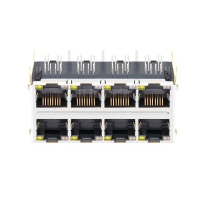 Cina LPJG47580A35NL 10/100/1000 Base-T Magnetics integrata 2X4 Port 8P8C RJ45 Jack modulare in vendita