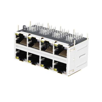 Cina LPJG47580A35NL 10/100/1000 Base-T Magnetics integrata 2X4 Port 8P8C RJ45 Jack modulare in vendita
