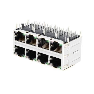 Cina LPJG47020A32NL 1000 Base-T Magnetics integrati 2x4 Port RJ45 8 Pin Connector in vendita