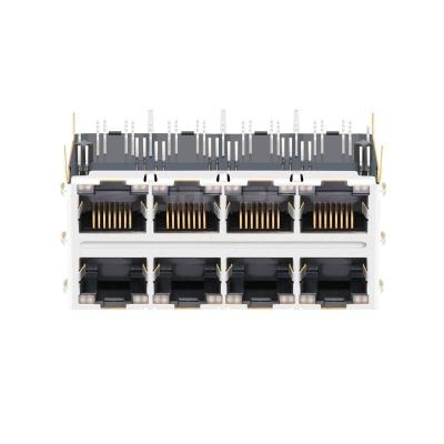 Cina Belfuse 0879-2C4R-54 Compatibile LINK-PP LPJG47038A4NL 10/100/1000 Base-T 8p8c Verde e Giallo/Verde e Giallo LED 2x4 Port rj45 in vendita