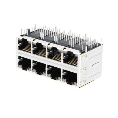 Cina Belfuse 0879-2C4R-54 Compatibile LINK-PP LPJG47038A4NL 10/100/1000 Base-T 8p8c Verde e Giallo/Verde e Giallo LED 2x4 Port rj45 in vendita