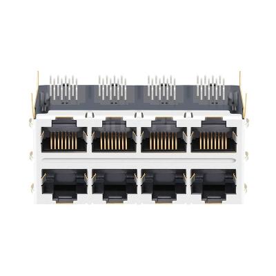 Cina Impulso J20-0014NL Compatibile LINK-PP LPJ47212CNL 10/100 Base-T senza LED 2x4 Port RJ45 Femminile connettore PCB in vendita