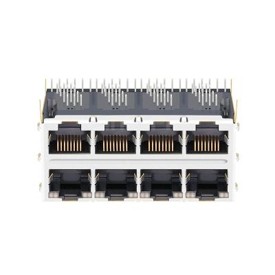 Cina Pulse JX20-0254NL Compatibile LINK-PP LPJ47335A48NL 10/100 Base-T Verde&Arancio/Verde&Arancio Led 2x4 Port RJ45 Connector Ethernet in vendita