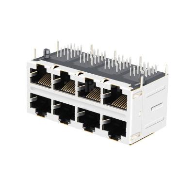 Cina Belfuse 0833-2X4R-54-F Compatibile LINK-PP LPJG47537CNL 100/1000 Base-T senza Led 2x4 Port Shielded RJ45 Board Mount Connector in vendita