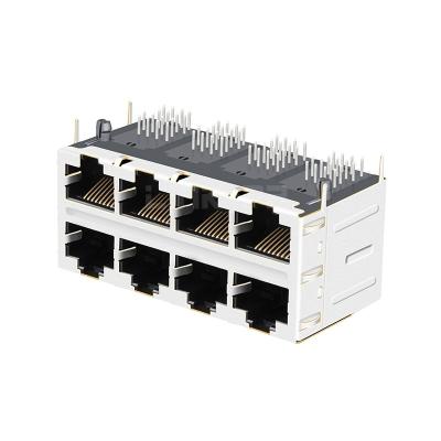 中国 Belfuse 0811-2X4R-28-F コンパティブル LINK-PP LPJ47212CNL 10/100 ベース-T 無 LED 2x4 ポート 8P8C RJ45 コンネクタソケット 販売のため
