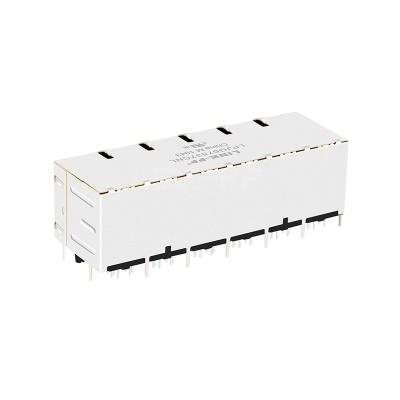 中国 LPJG67537CNL 100/1000 ベース-T 無LED 2x6 ポート 10P8C 積み重ねたRJ45接続器 販売のため