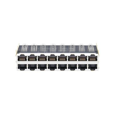 中国 LPJG87012CNL 1000 Base-T イーサネット RJ45 2x8 ポート 電磁コネクタ 販売のため