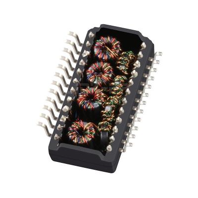 Cina LP82440ANL 1000 BASE-T Single Port Low Profile Lan Magnetics Transformer Moduli con POE SMD 24 Pin in vendita