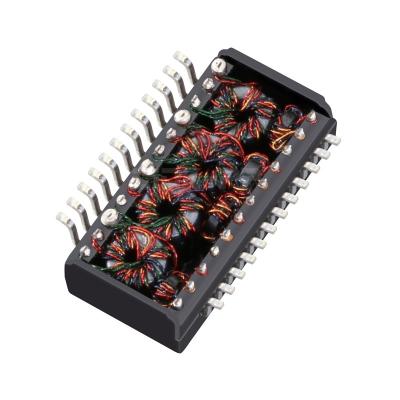 Cina X Multiple XF-GH-002 Compatibile LINK-PP LP7011ANL 10G Base-T Single Port SMD 24 PIN Low Profile PoE Lan Magnetics in vendita