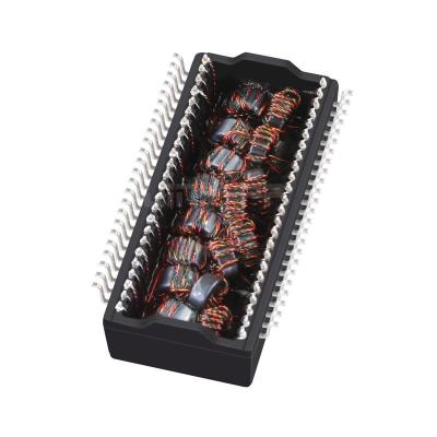 Cina LP84816ANL Dual Port 10/100/1000 BASE-T PoE+ 48 Pin Surface Mount Ethernet Transformer Moduli in vendita
