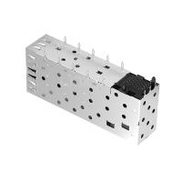 China LP21AC02101 2x1 SFP Cage Connector Press-Fit With Inner/Outer LightPipe for sale