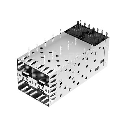 Cina LP22AC01101 SFP 2x2 Cage Connector Press-Fit con tubo di luce interno/esterno in vendita