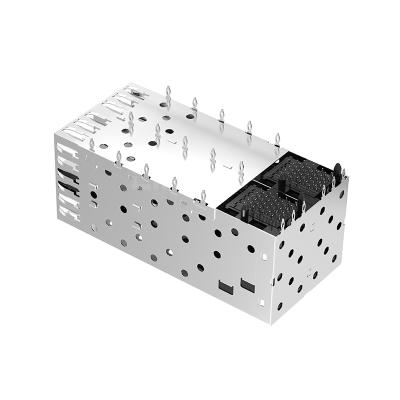 Cina LP22AC01301 2x2 Port SFP Cage Connector Press-Fit con tubo di luce esterno in vendita
