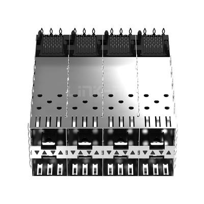 中国 LP24AC01101 SFPケージコネクタ 2×4ポート 内部/外部のライトパイプ 販売のため