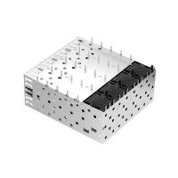 China LINK-PP LP24AC01301 SFP Cage 2x4 Port Connector With Outer LightPipe for sale