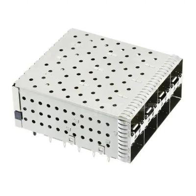 Cina 1-2007394-6 SFP+ Cage Assembly 2x4 Port con connettore integrato incluso Lightpipe 16 Gb/s in vendita