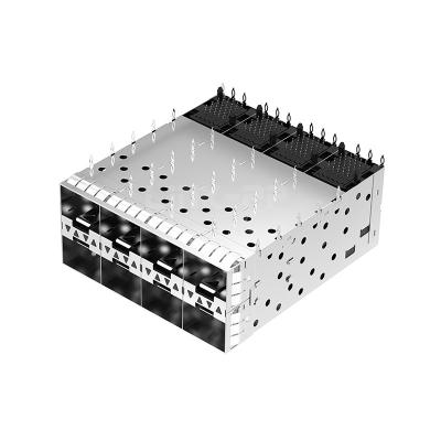 中国 リンク-pp LP24BC01101 2x4 ポート SFP+ 檻接続器 プレスフィット 内部/外部のライトパイプ 販売のため