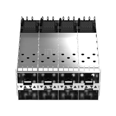 中国 リンク-pp LP24BC01101 2x4 ポート SFP+ 檻接続器 プレスフィット 内部/外部のライトパイプ 販売のため