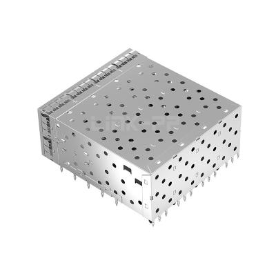 中国 リンク-pp LP24BC01101 2x4 ポート SFP+ 檻接続器 プレスフィット 内部/外部のライトパイプ 販売のため