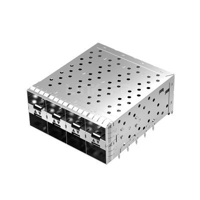 Cina LP24BC01201 SFP+ 2x4 Cage Connector Press-Fit con tubo di luce interno in vendita