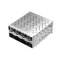China LP24BC01301 2x4 SFP+ Cage Connector Press-Fit With Outer Light Pipe for sale