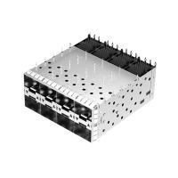 China LP24BC01301 2x4 SFP+ Cage Connector Press-Fit With Outer Light Pipe for sale
