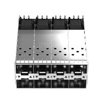 China LP24BC01301 2x4 SFP+ Cage Connector Press-Fit With Outer Light Pipe for sale