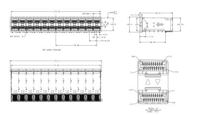 Cina 2-2349201-2 zSFP+ Cage Assembly 2x12 Port con connettore integrato 56 Gb/s in vendita