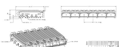 Cina TE 2143307-1 QSFP Cage Ganged (1 x 6) con connettore del lavandino termico Press-Fit Through Hole Lightpipe incluso in vendita