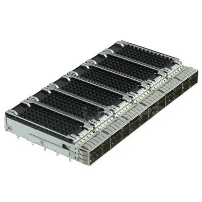 Cina TE 2170707-2 QSFP28 Cage Ganged (1x6) con connettore di dissipatore di calore EMI Spring 28 Gb/s in vendita
