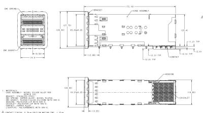 Cina TE 2198373-1 ZQSFP+ Cage Assembly con connettore integrato 2 x 1 Port 76 Position in vendita