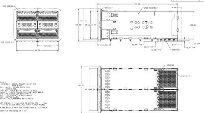 Cina TE 2214593-2 ZQSFP+ Cage Assembly con connettore integrato 2 x 2 Port Included Lightpipe in vendita