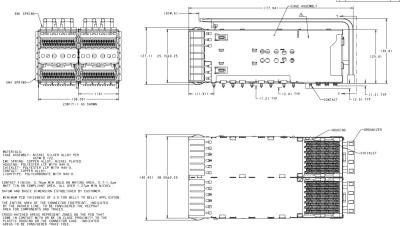 Cina TE 1-2308171-1 ZQSFP+ Cage Assembly con connettore integrato 2 x 2 Port Inclusi Lightpipe in vendita