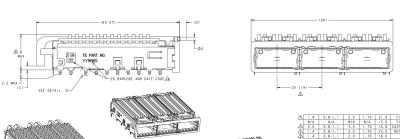 Cina TE 2057042-6 QSFP+ 1x3 Cage Assembly con dissipatore di calore incluso Lightpipe 14 Gb/s in vendita