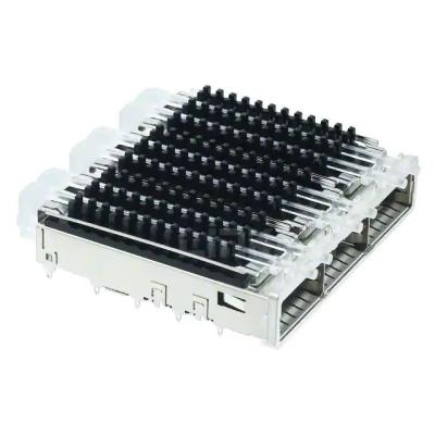 Cina TE 2057042-9 QSFP+ Cage Ganged (1 x 3) con connettore di dissipatore di calore 14 Gb/s in vendita