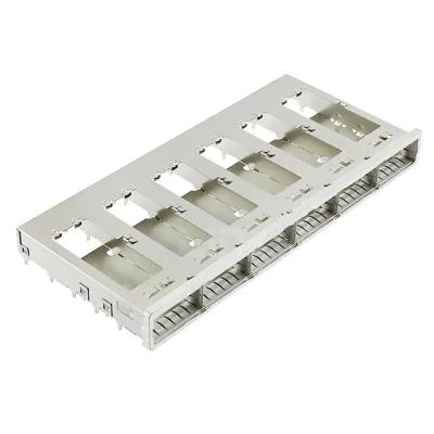 Cina TE 2143329-1 QSFP+ Cage Ganged (1 x 6) Connector Press-Fit Through Hole in vendita