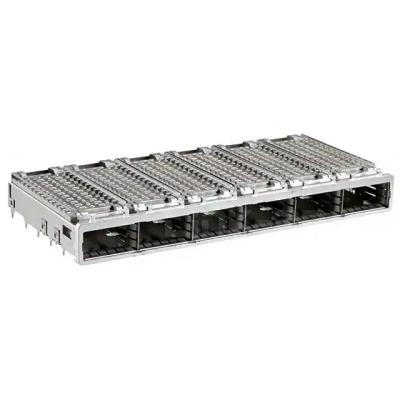 Cina TE 2143331-1 QSFP+ Cage Ganged (1 x 6) con connettore ad dissipatore di calore Press-Fit Inclusi Lightpipe 14 Gb/s in vendita