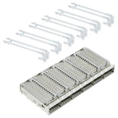 Cina 2143331-4 QSFP+ Cage Ganged (1 x 6) con connettore ad dissipatore di calore incluso Lightpipe 14 Gb/s in vendita