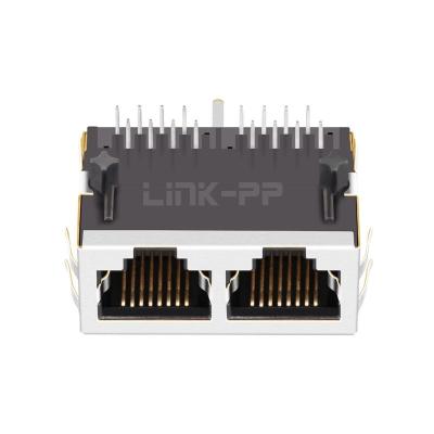 中国 モレックス 441500011 互換 LINK-PP LPJEF102CNL タブダウン LED 1X2 ポート RJ45 ジャック 統合磁性なし 販売のため