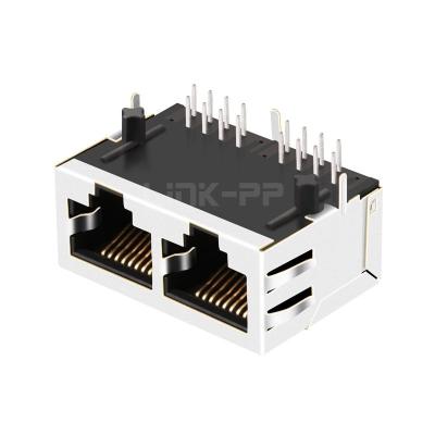 中国 モレックス 441500011 互換 LINK-PP LPJEF102CNL タブダウン LED 1X2 ポート RJ45 ジャック 統合磁性なし 販売のため