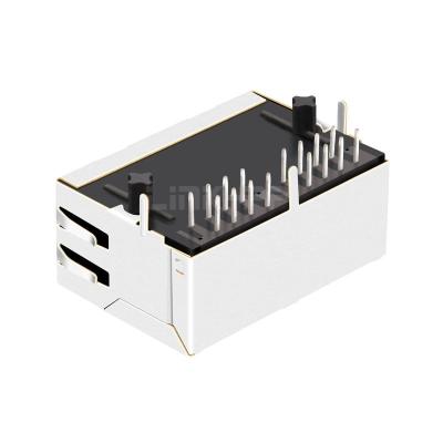 中国 モレックス 441500011 互換 LINK-PP LPJEF102CNL タブダウン LED 1X2 ポート RJ45 ジャック 統合磁性なし 販売のため