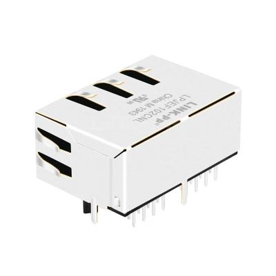 中国 モレックス 441500011 互換 LINK-PP LPJEF102CNL タブダウン LED 1X2 ポート RJ45 ジャック 統合磁性なし 販売のため