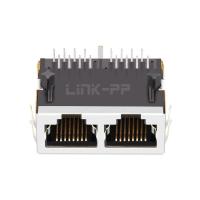 China Tab Down Without Led 1X2 Port RJ45 Connector Jack without Integrated Magnetics for sale