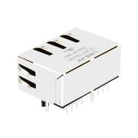 China Tab Down Without Led 1X2 Port RJ45 Connector Jack without Integrated Magnetics for sale